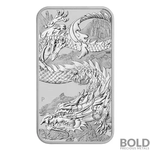 2023 1 oz Perth Mint Rectangular Dragon Silver Coin