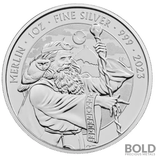2023 1 oz Great Britain Myths Legends Merlin Silver Coin