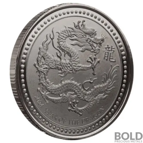 2024 1/2 oz Samoa Year of the Dragon Black Rhodium Plating SilverCoin