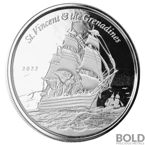 2022 1 oz EC8 St Vincent Grenadines War Ship Silver Coin