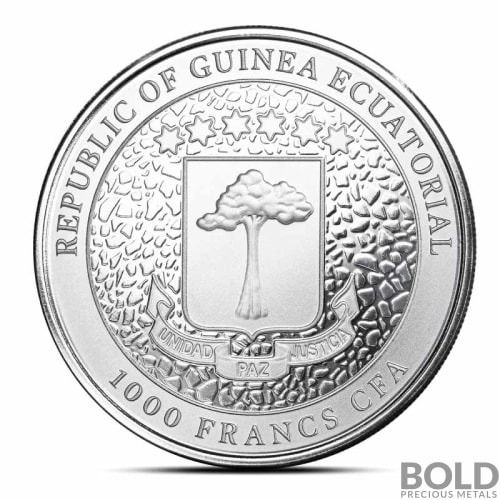 2023 1 oz Equatorial Guinea Giraffe Silver Coin