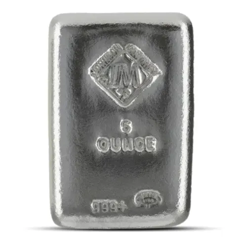 5 oz Johnson Matthey Cast Silver Bar | BOLD Precious Metals