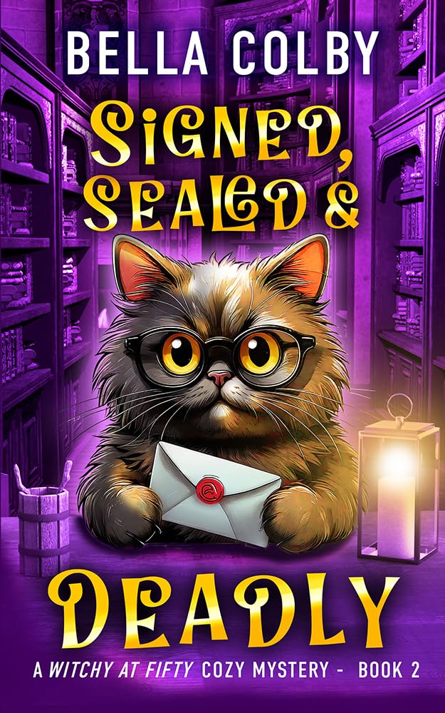 Signed, Sealed and Deadly: Book 2 (Witchy at Fifty cozy mystery) by Bella Colby - BookBub