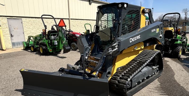 2024 John Deere 333G Combo-Dozer Blade & Grapple for sale.