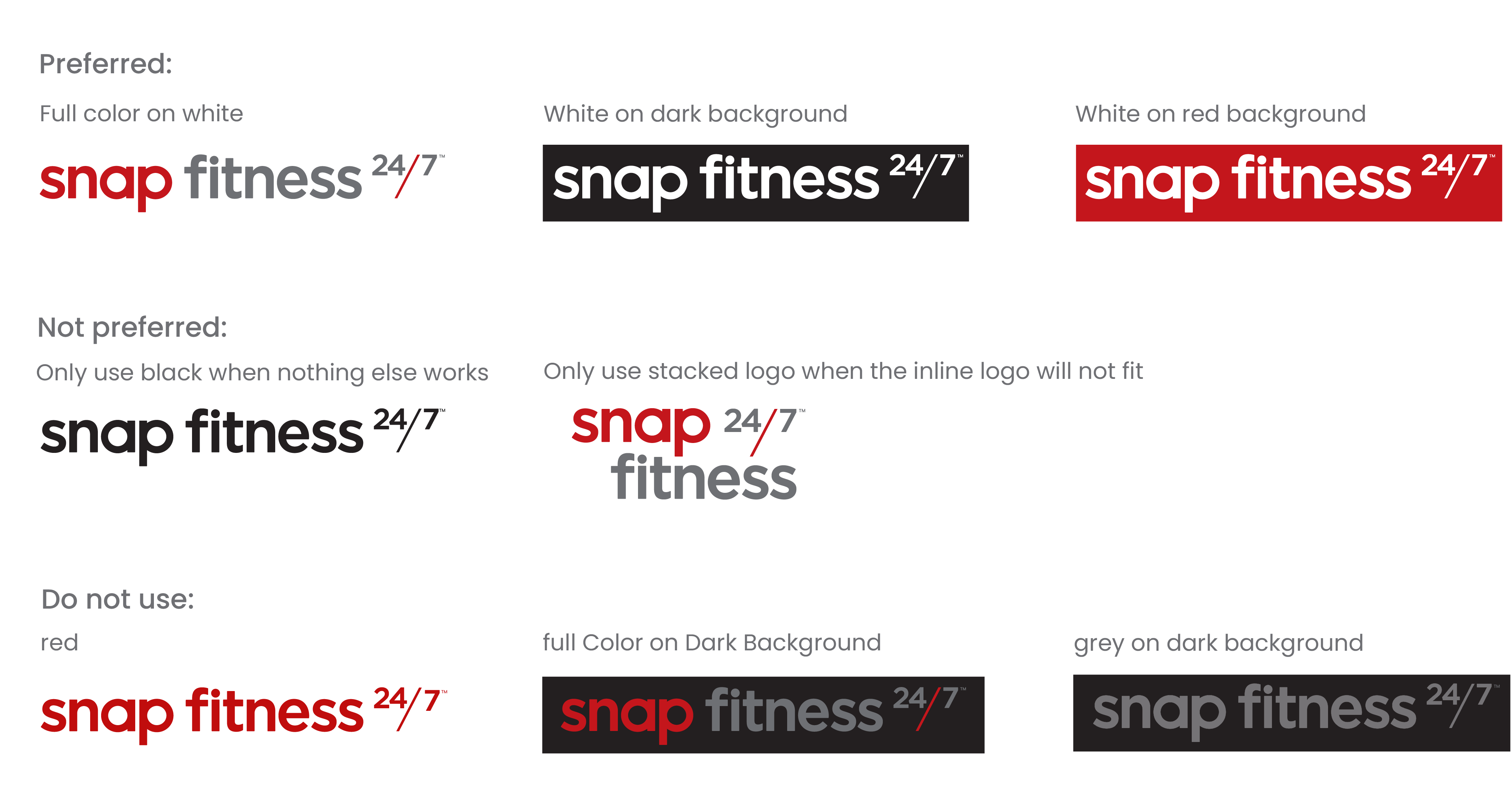Snap Fitness 24/7 - brand identity, guideline and assets.