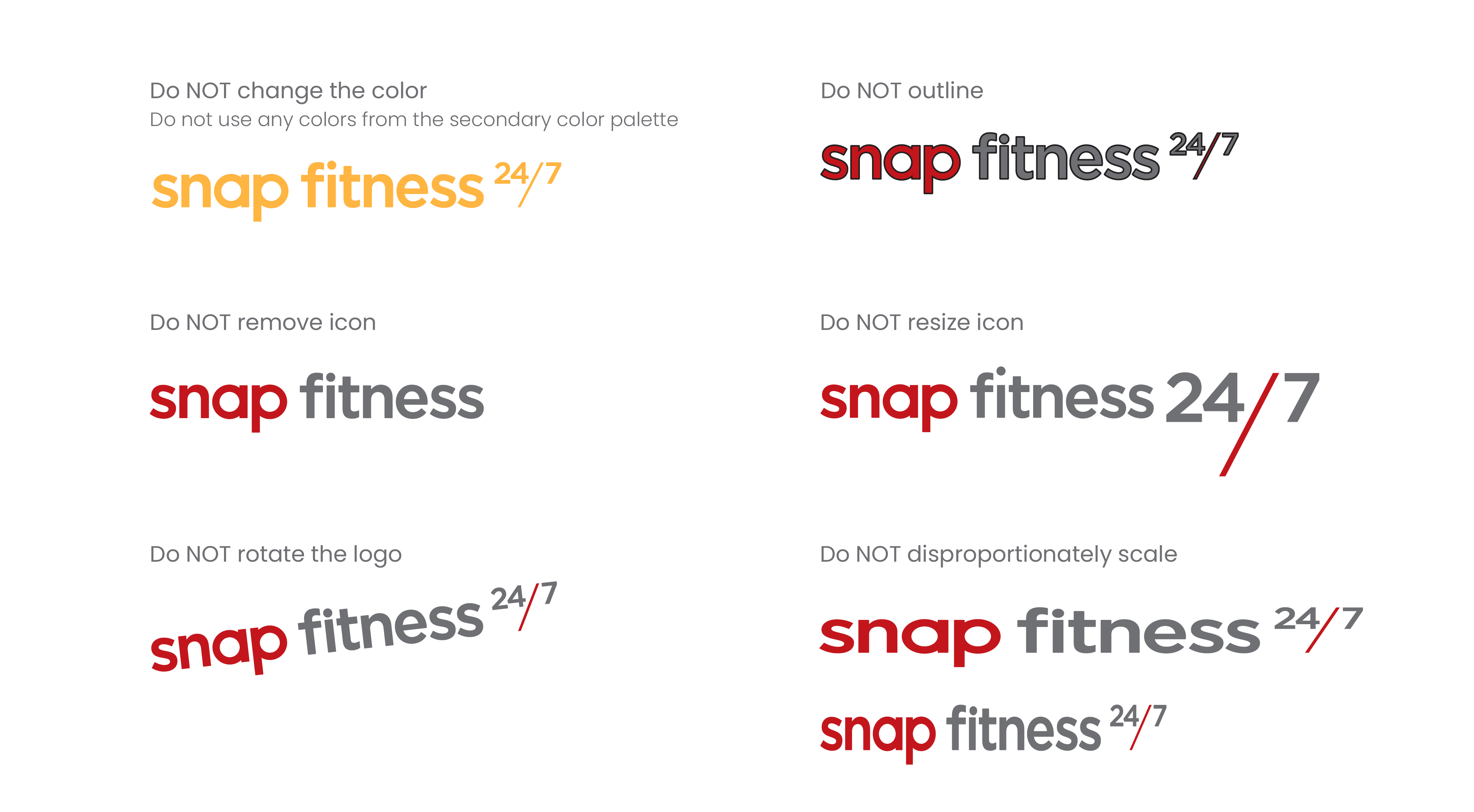 Snap Fitness 24/7 - brand identity, guideline and assets.