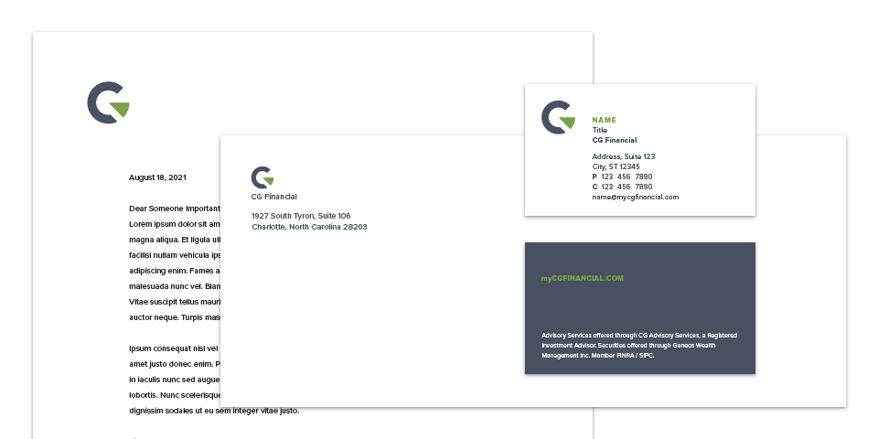 CG Financial Services - brand identity, guideline and assets.