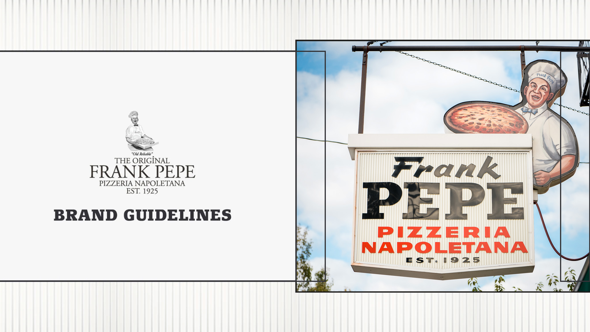 Frank Pepe Pizzeria - brand identity, guideline and assets.