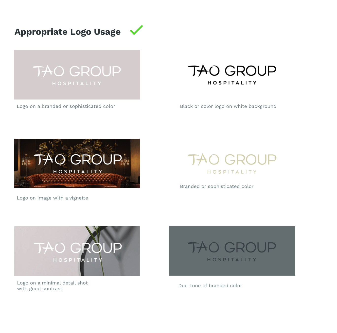 Tao Group Hospitality - brand identity, guideline and assets.