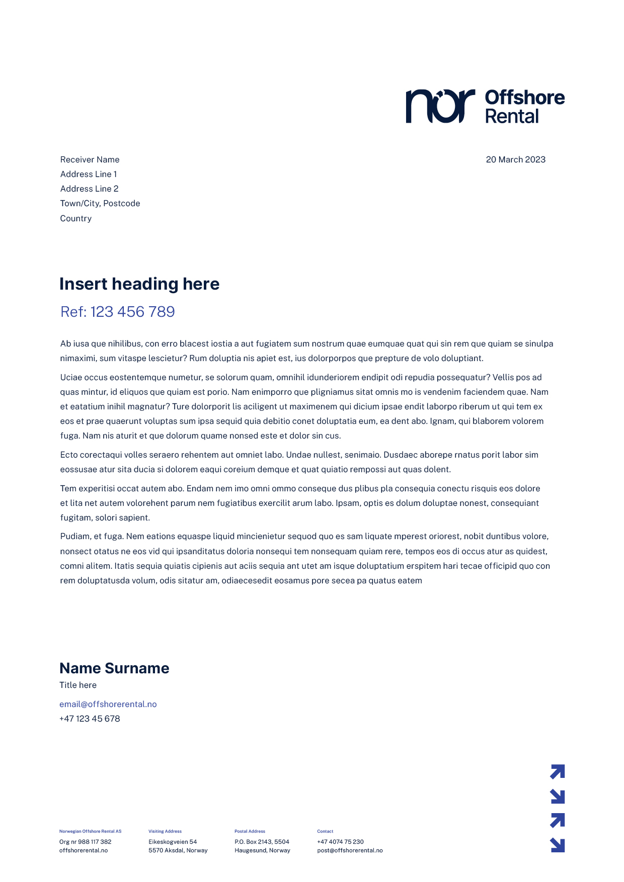 NOR Offshore Rental - brand identity, guideline and assets.