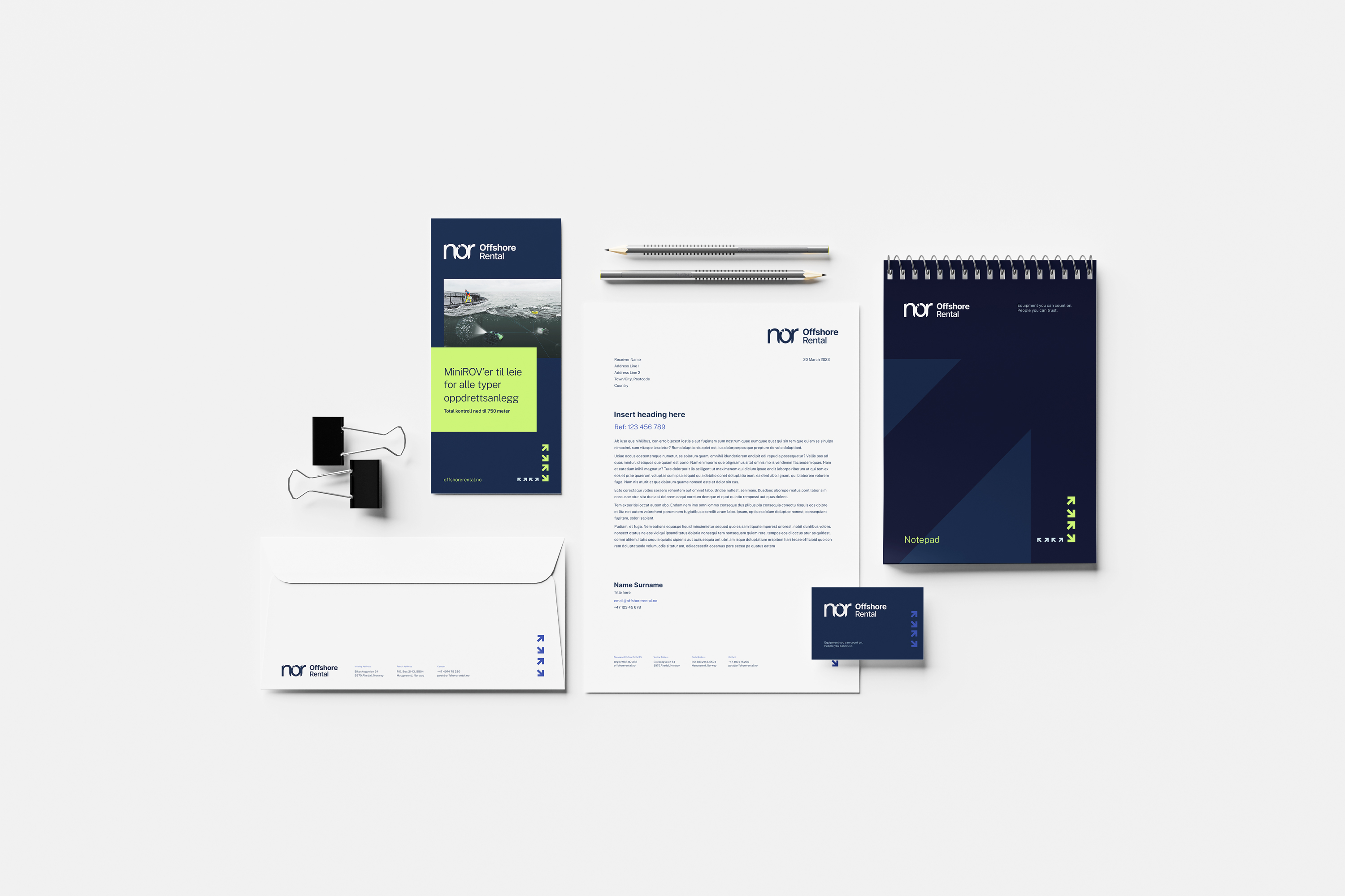 NOR Offshore Rental - brand identity, guideline and assets.