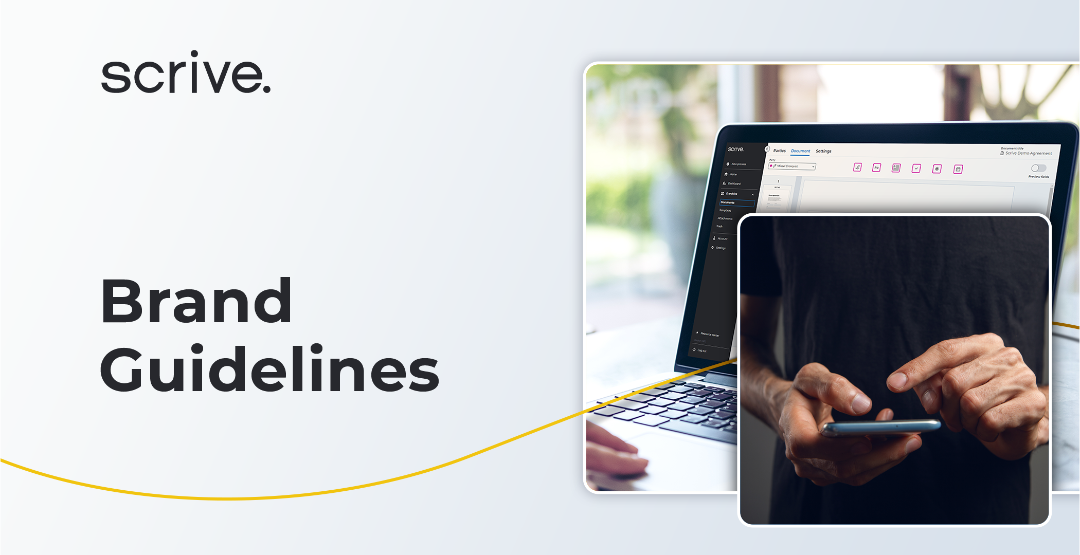 Scrive - brand identity, guideline and assets.