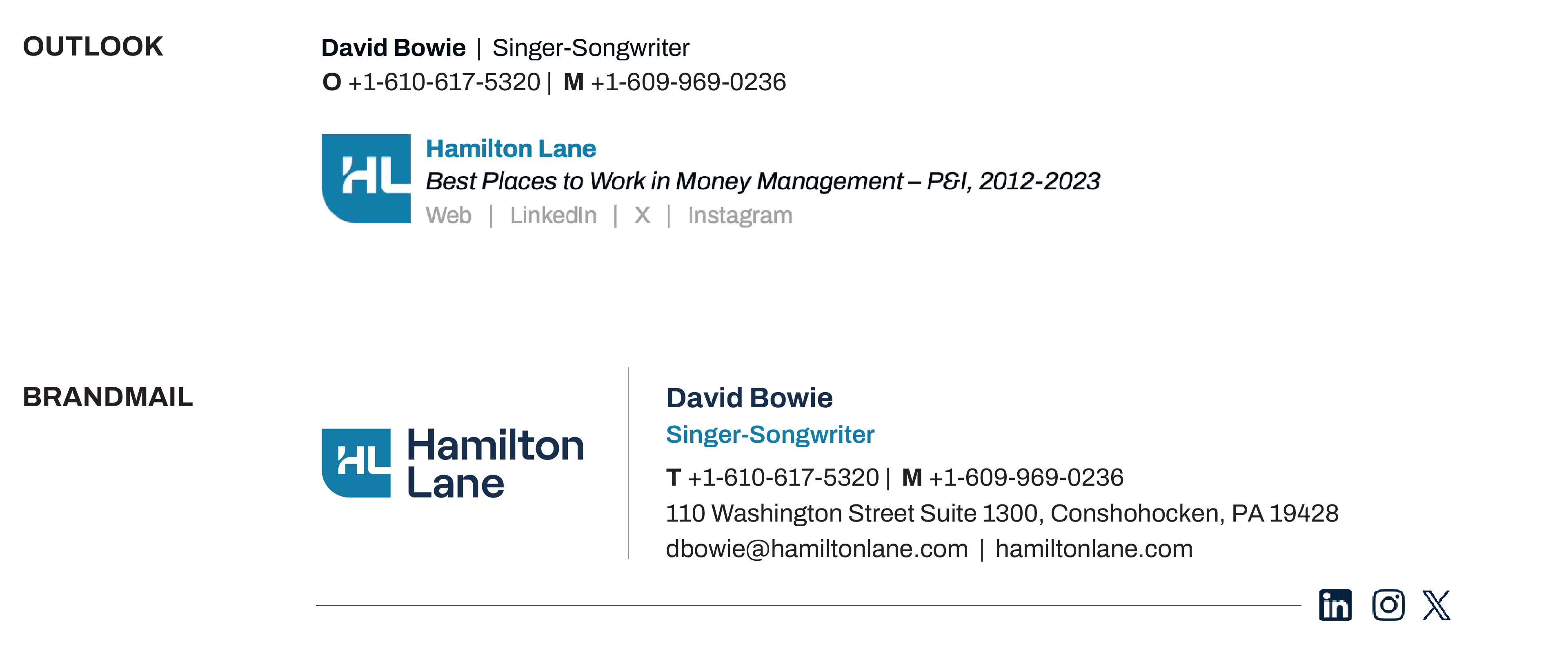 Hamilton Lane Brand Basics - brand identity, guideline and assets.