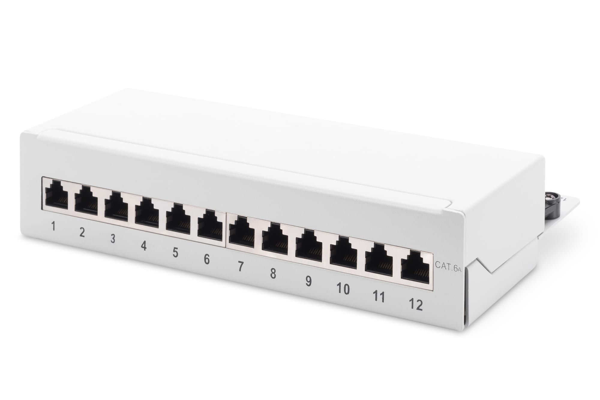 Desktop CAT 6A, patch panel, SH, grey | Bredengen