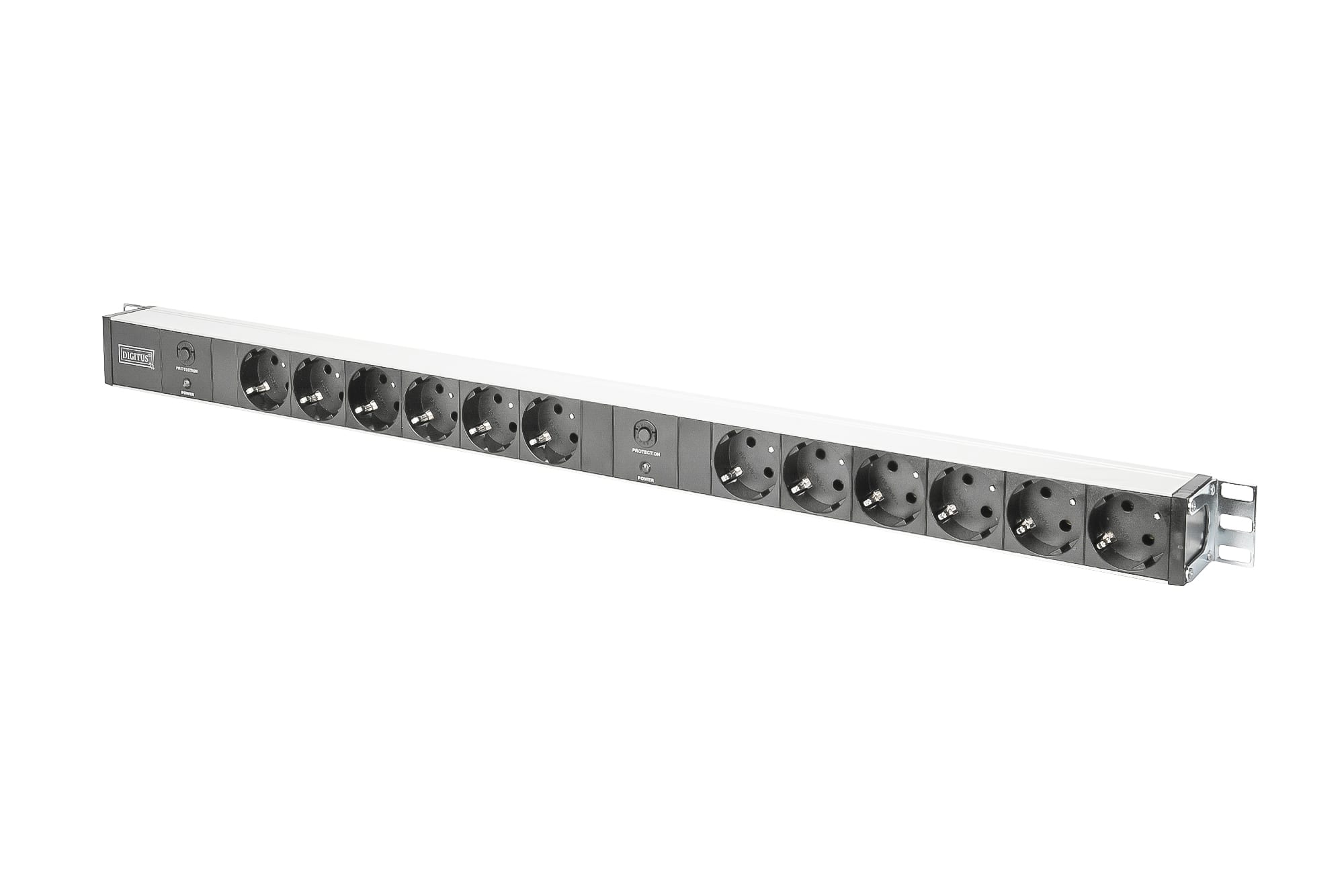 aluminum outlet strip with overload protection, 12 safety o | Bredengen