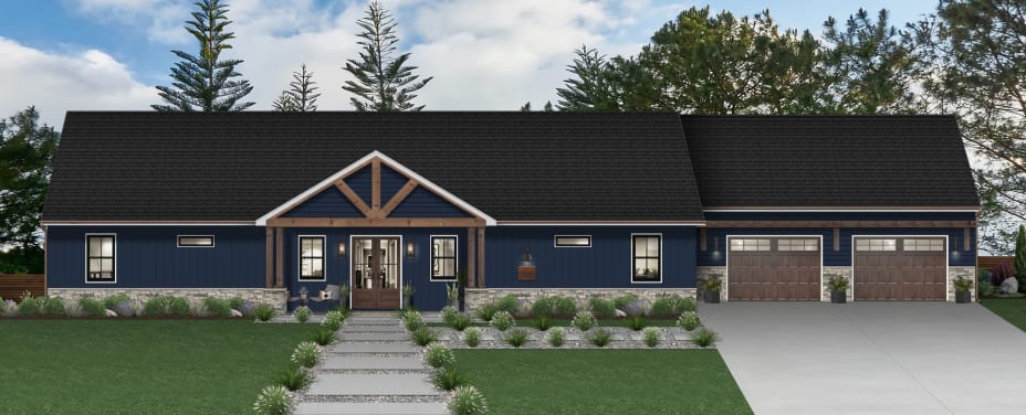 navy blue house cladding