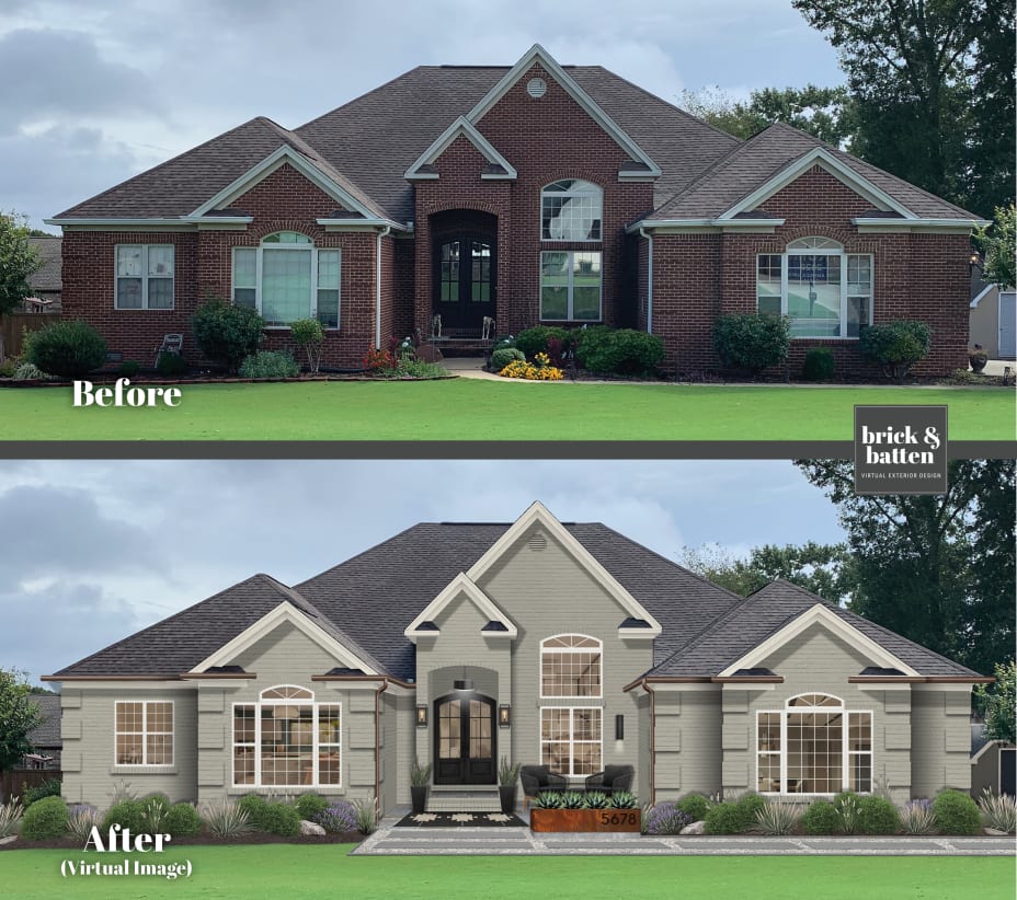 before and after rendering