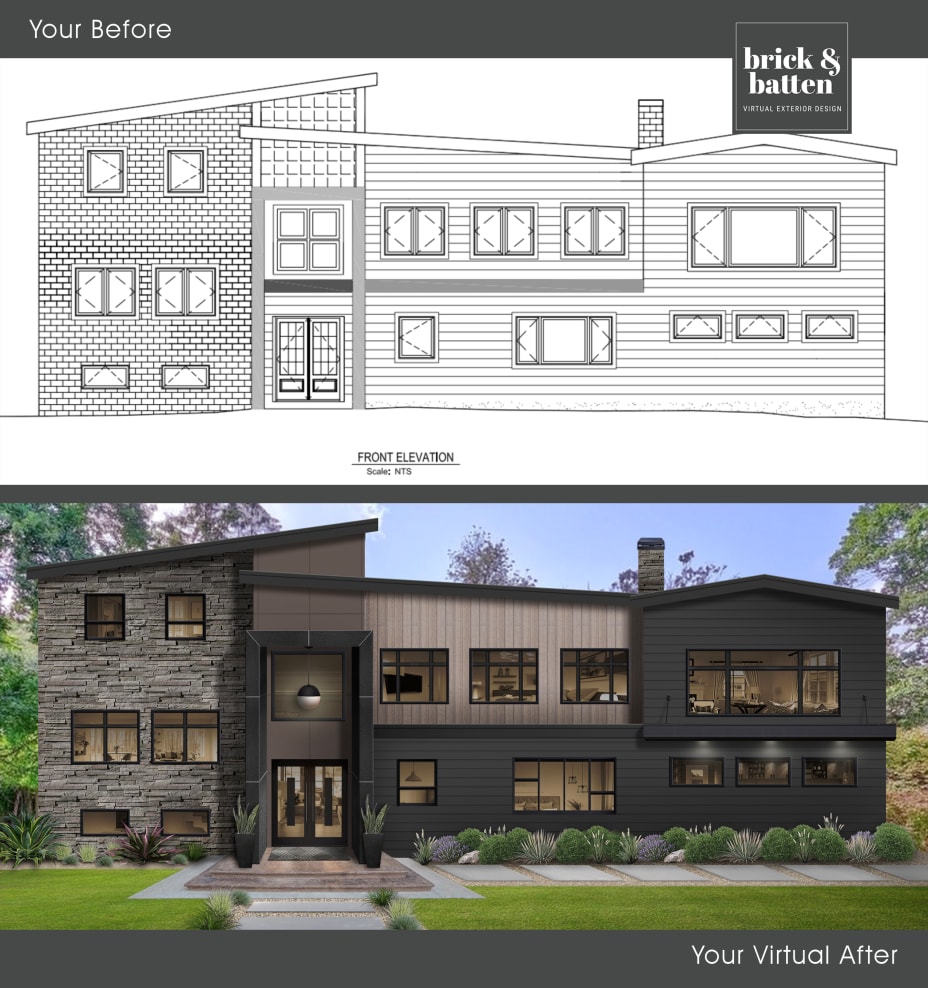 contemporary house front elevation