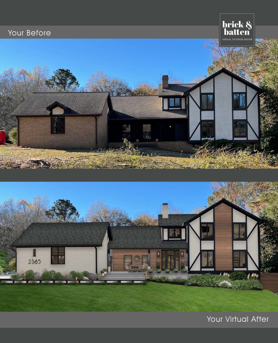 Tudor Style Home Exterior One Story