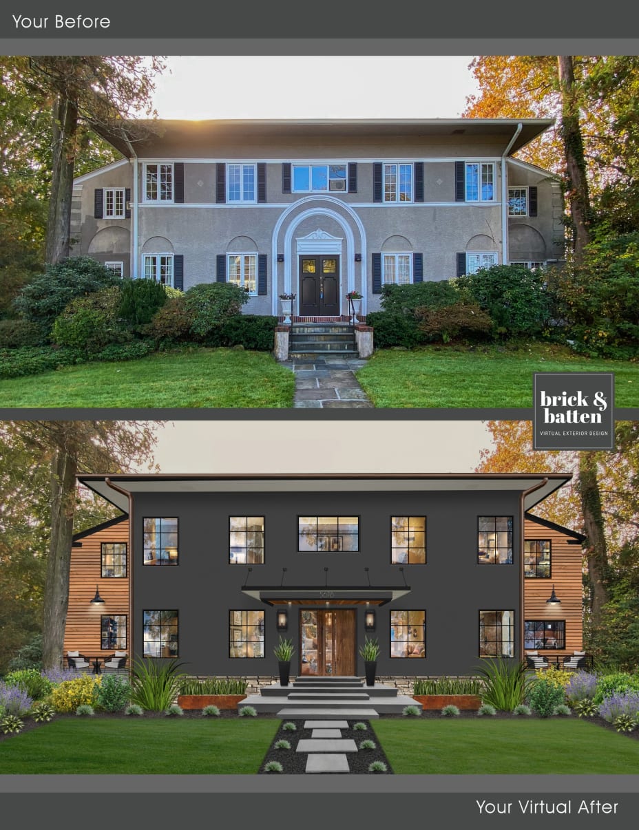 House Colonial Facade Before And After