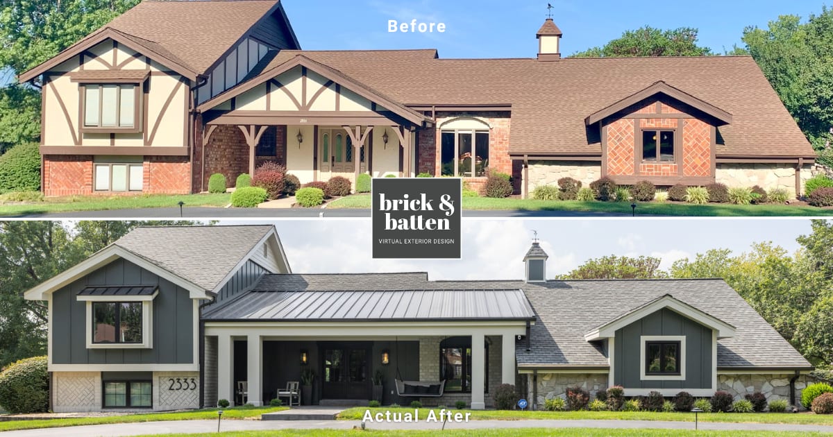 Tri Level House Transformation in Missouri - brick&batten