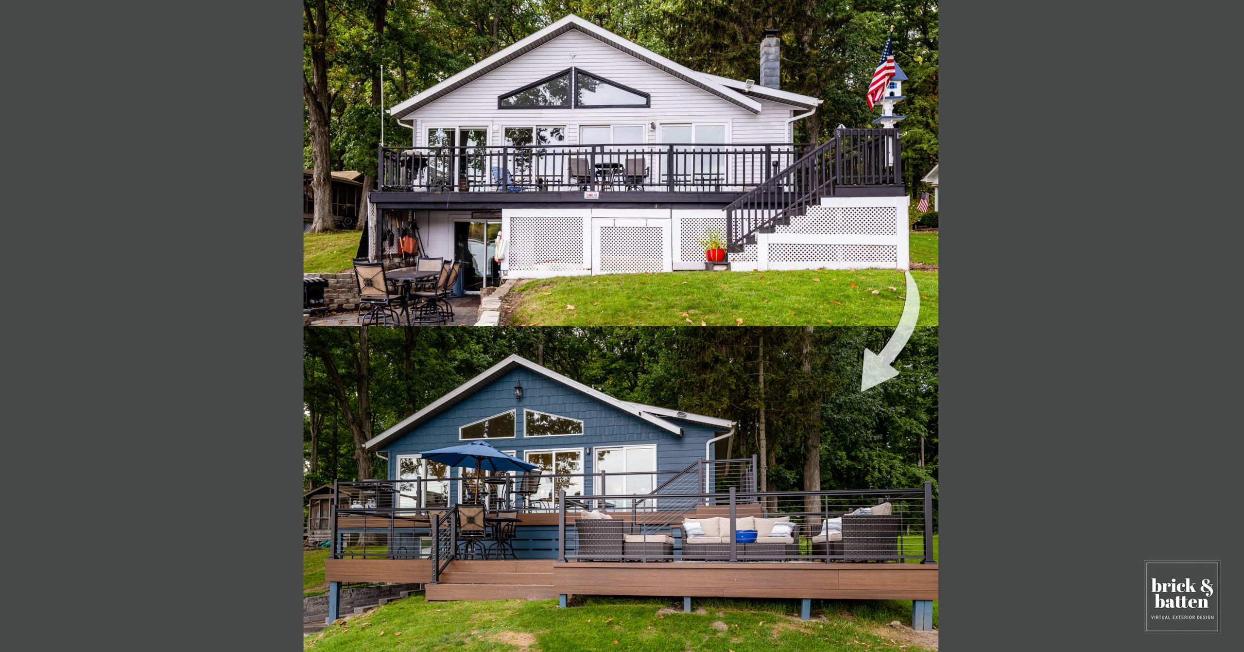 Michigan Lake House Exterior Design - brick&batten