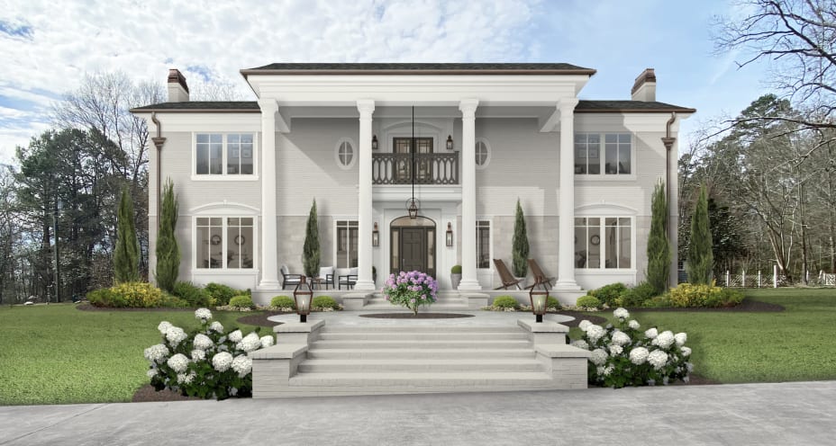 smooth limestone building