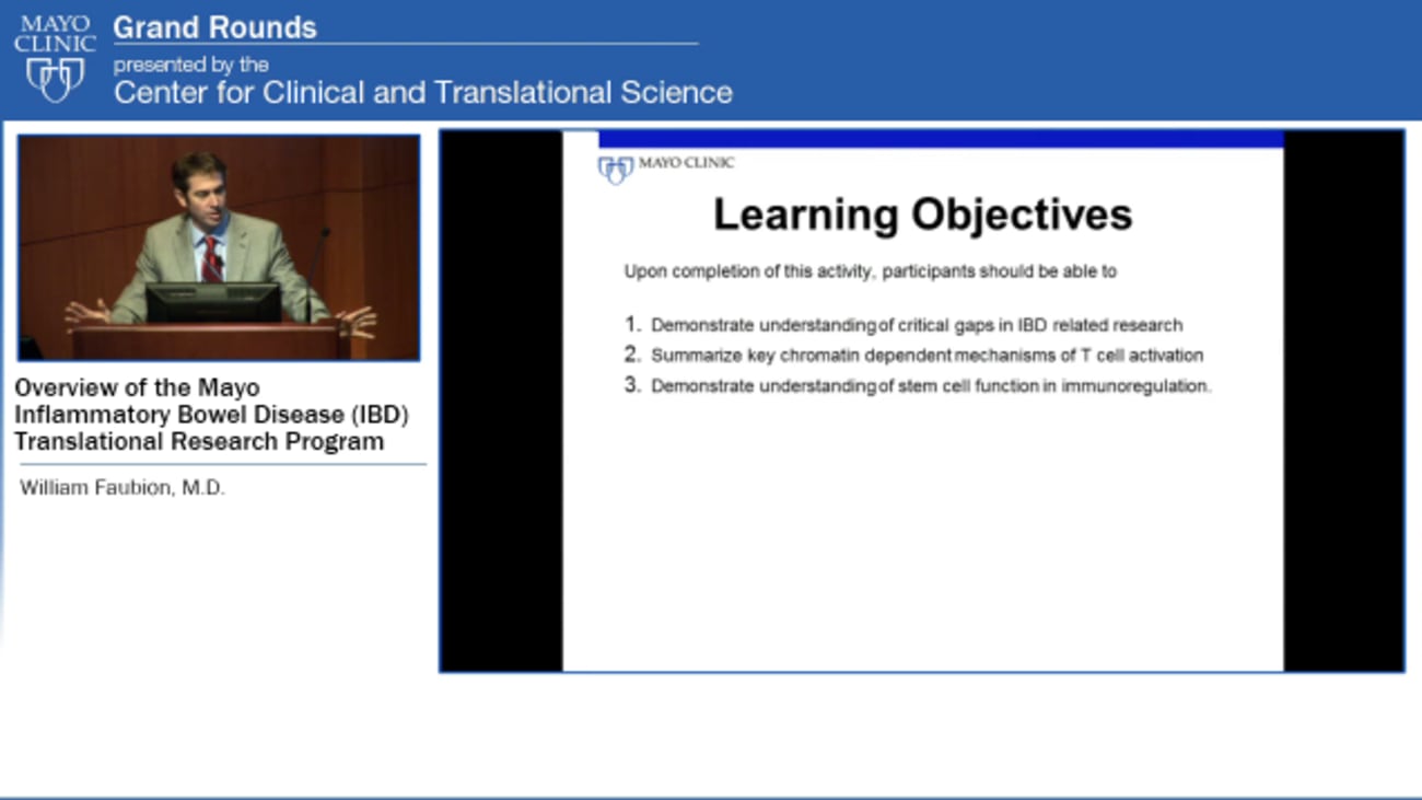 Grand Rounds (CME): Overview of the Mayo IBD Translational Research ...