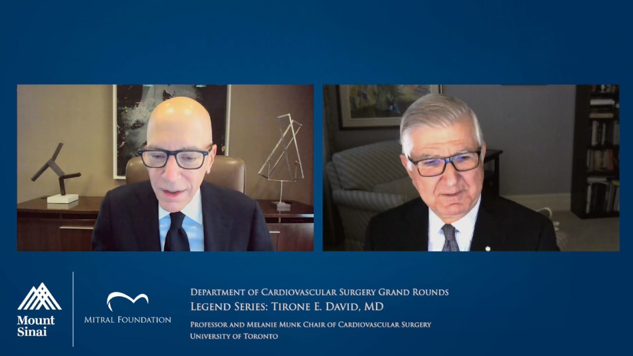 Legend Series: Tirone David, MD - Physician's Channel - Mount Sinai New ...
