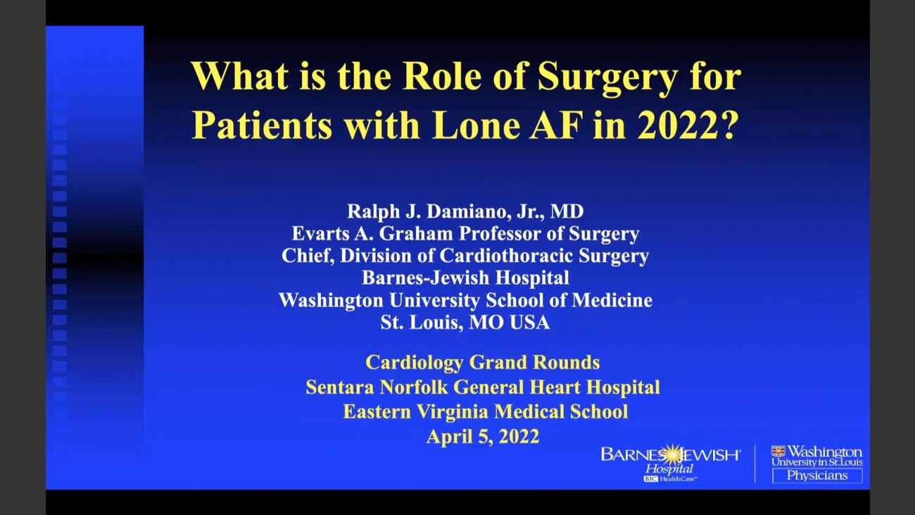 What is the Role of Surgery for Patients with Lone AF in 2022? - Sentara