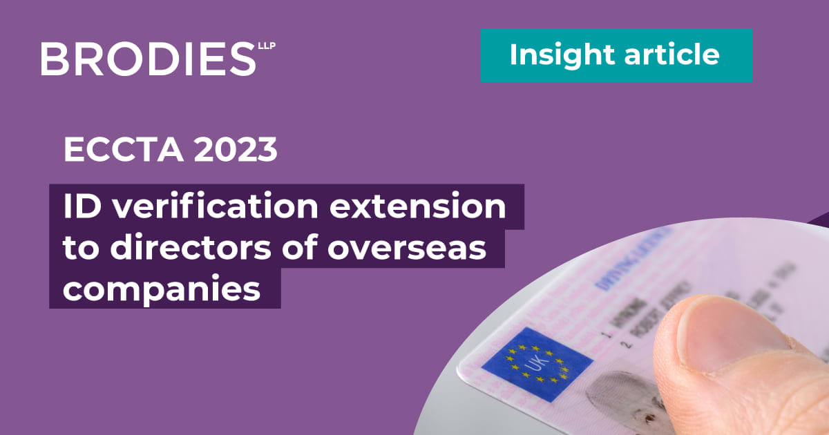 Extension of ECCTA ID verification requirements to directors of ...