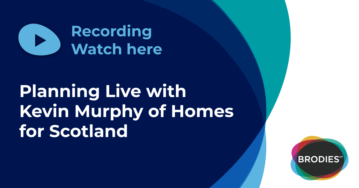 Brodies Planning partners were joined by Kevin Murphy of Homes for ...