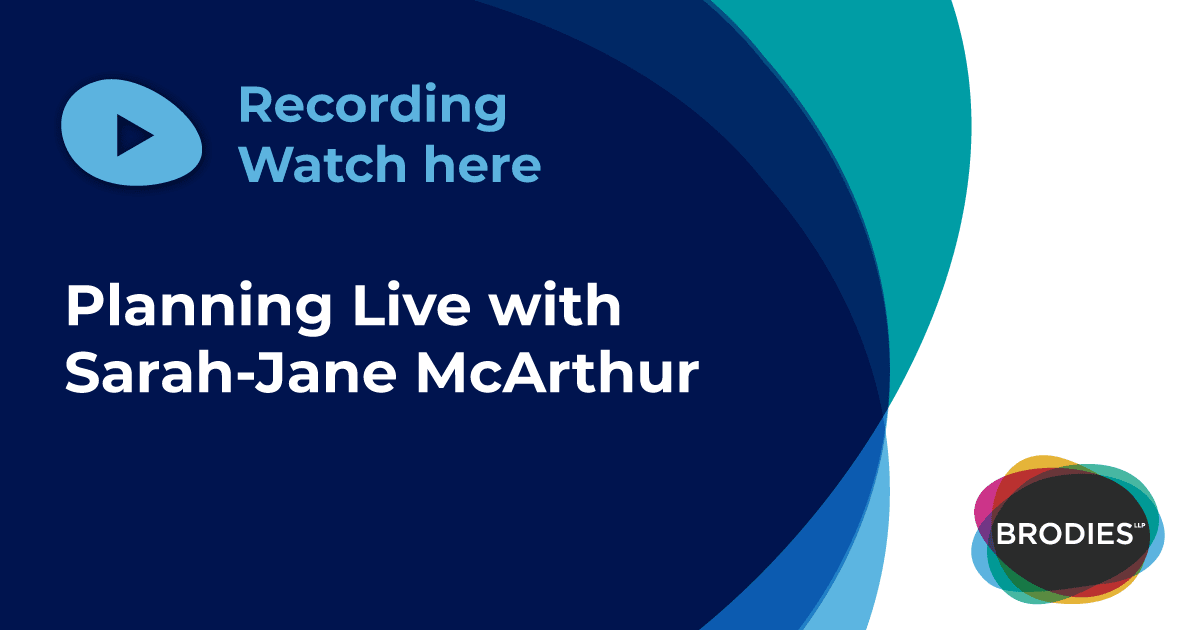 Brodies LLP Planning partners were joined by Sarah-Jane McArthur to look at the renewables sector.