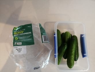 Woolworths Qukes Baby Cucumbers Punnet 250g | bunch