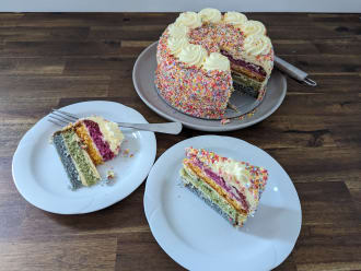 Woolworths Rainbow Layer Cake 1kg | bunch