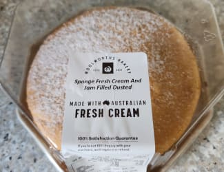 Woolworths Sponge Fresh Cream and Jam Cake Each | bunch