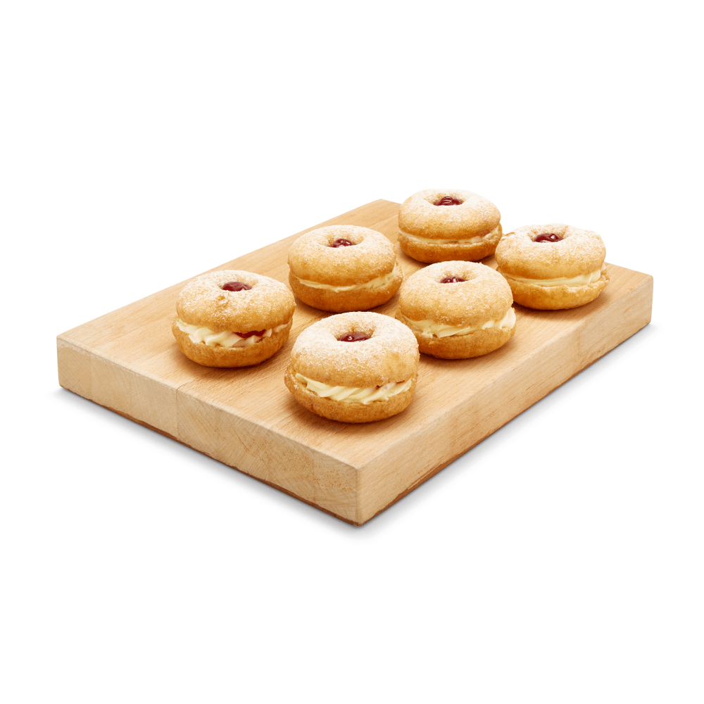 Woolworths Jam and Fresh Cream Filled Donuts 6 Pack | bunch