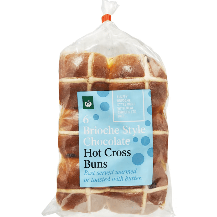 Instore Bakery Brioche Chocolate Hot Cross Buns 6pk | bunch