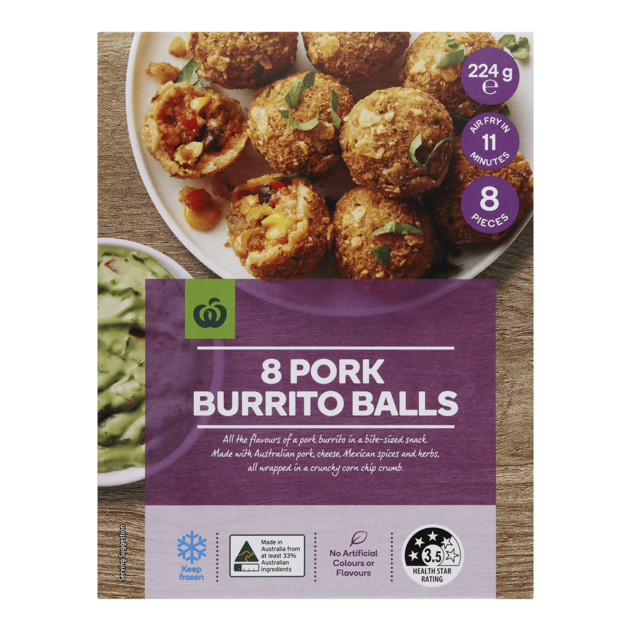 Woolworths Pork Burrito Balls 224g | bunch
