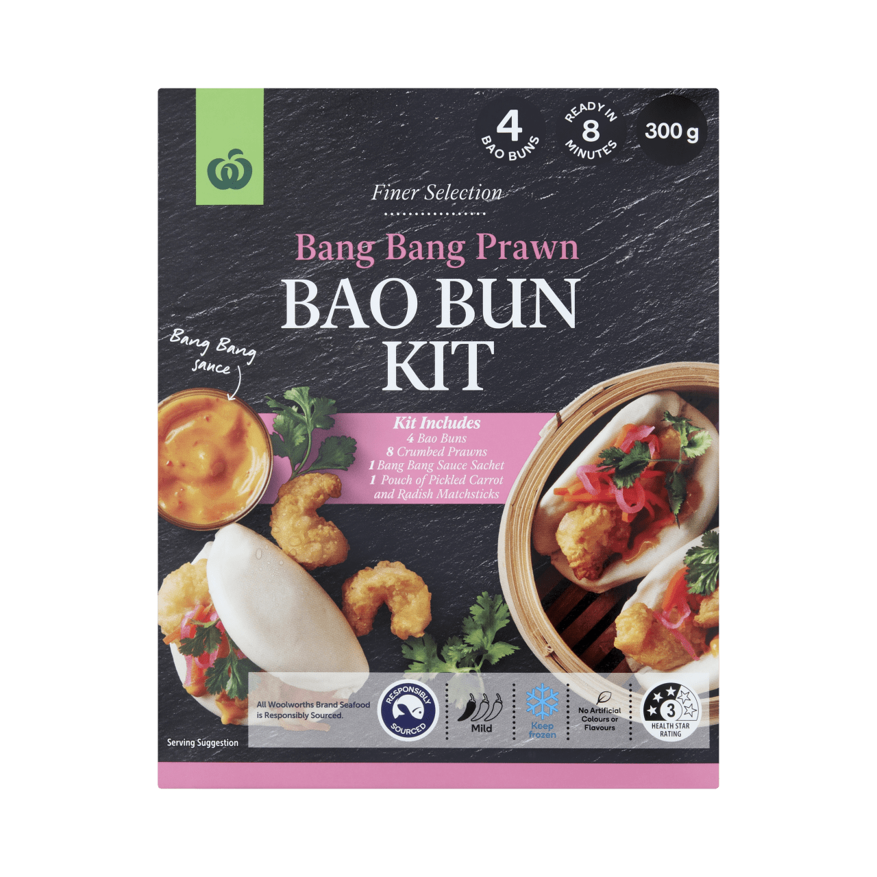 Woolworths Bang Bang Prawn Bao Bun Sliders 300g | bunch