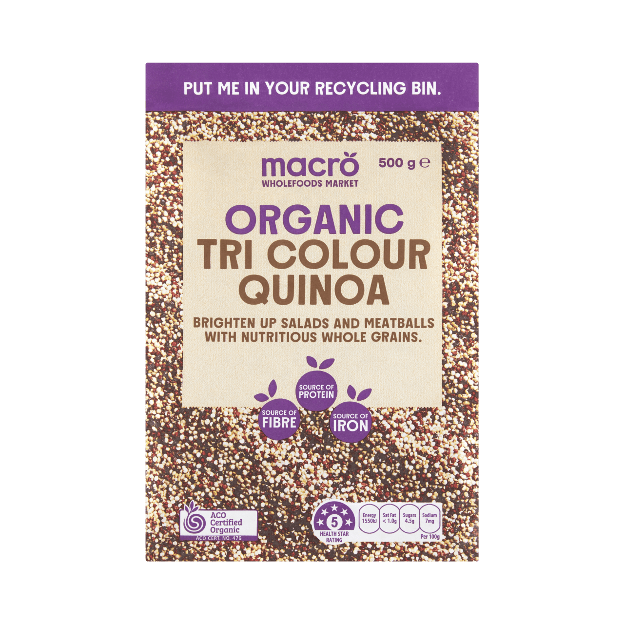 Macro Organic Quinoa Tri Colour 500g | bunch