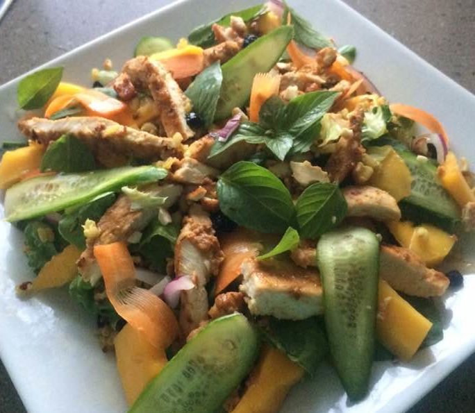 Spiced Moroccan brown rice + quinoa chicken salad | bunch