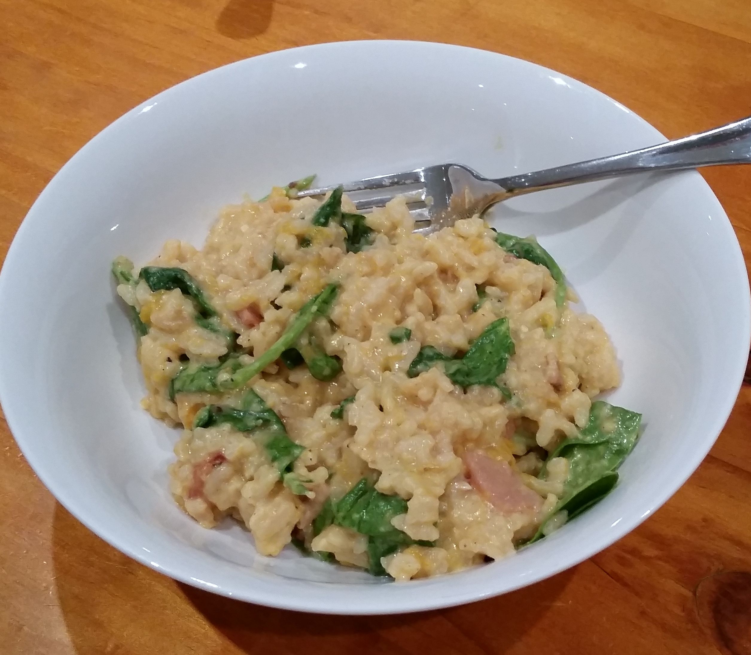 Bacon, Pumpkin and Spinach Risotto | bunch