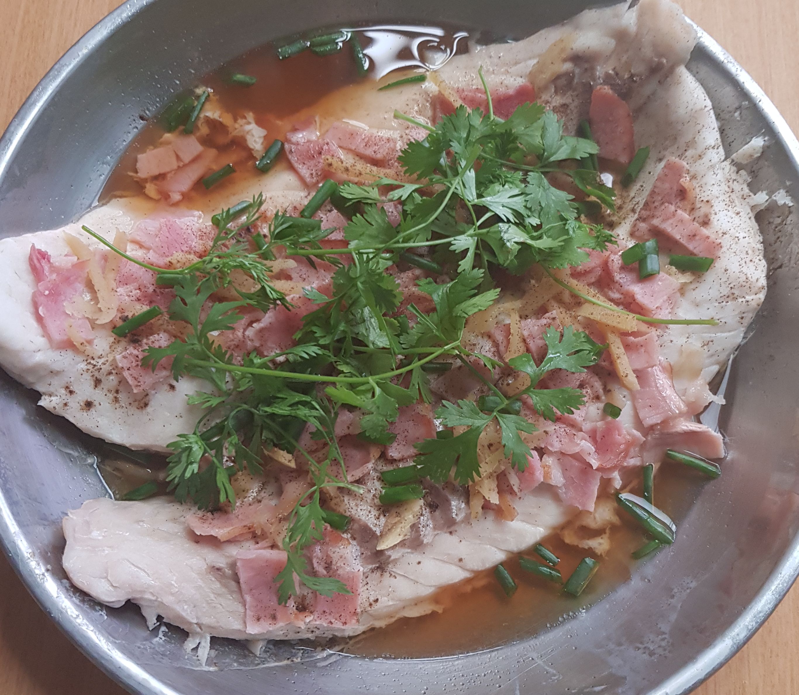 Steam fish with bacon and ginger | bunch