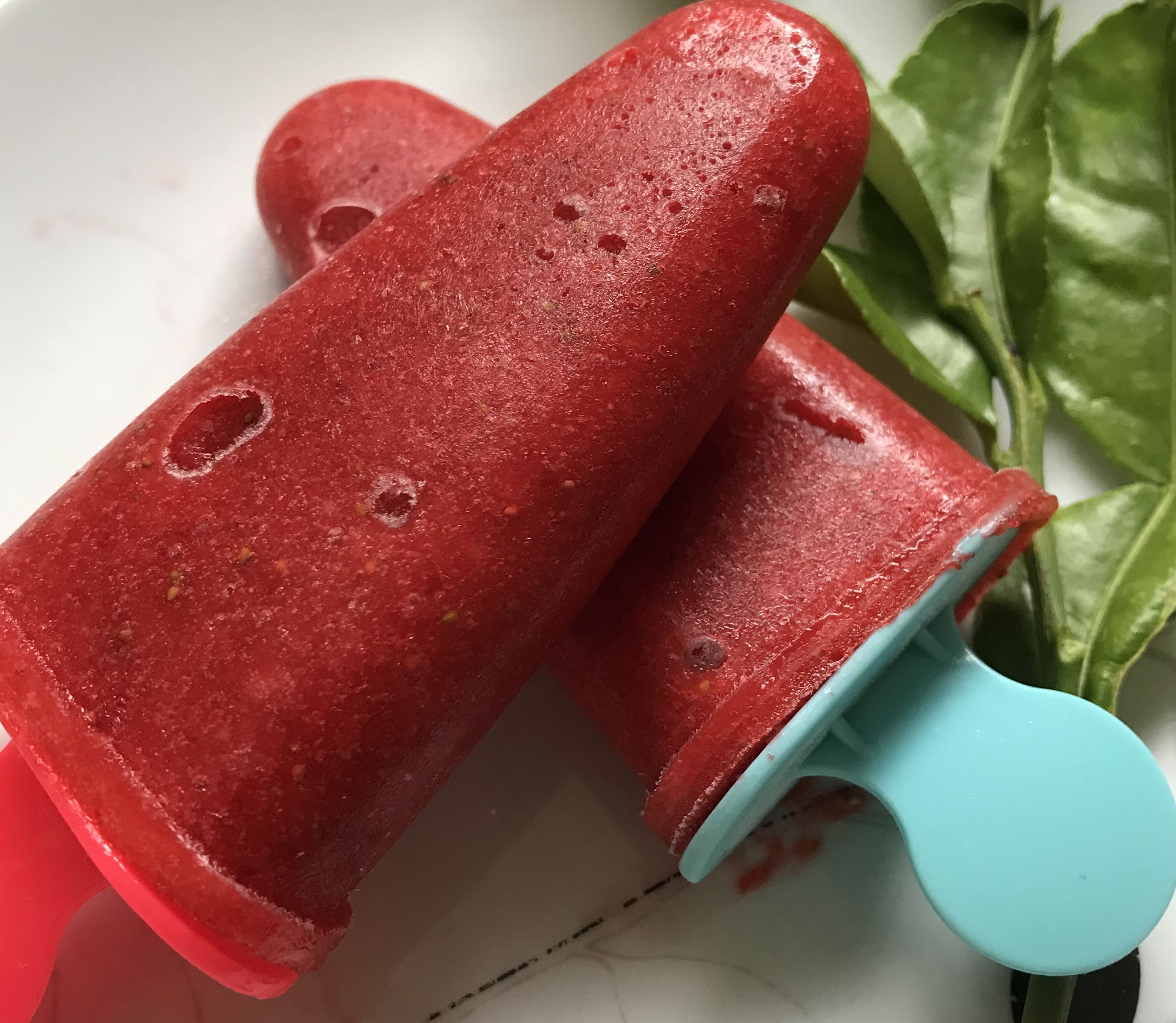 Strawberry ice blocks | bunch