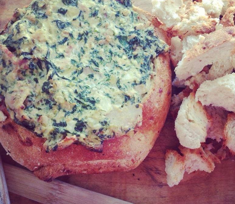 Spinach, bacon, cheese Cob Loaf. | bunch