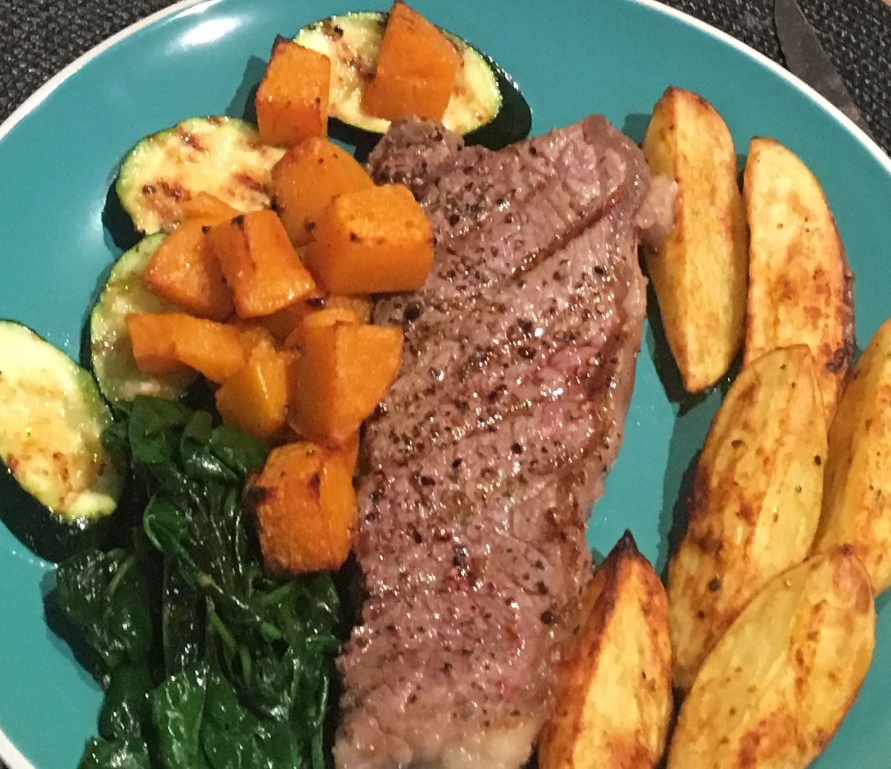 Porterhouse Steak, chips and veg | bunch