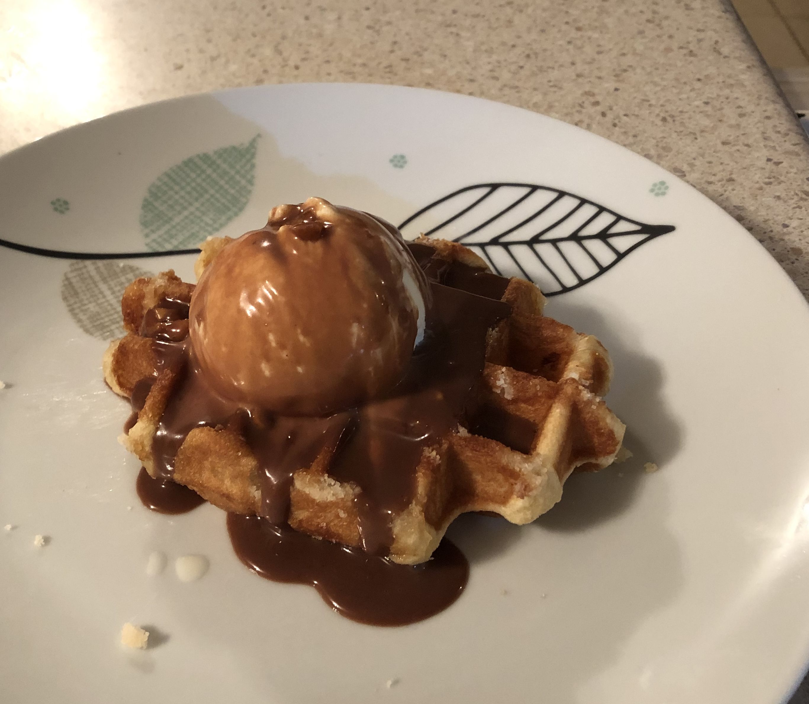 Waffles with snickers sauce | bunch