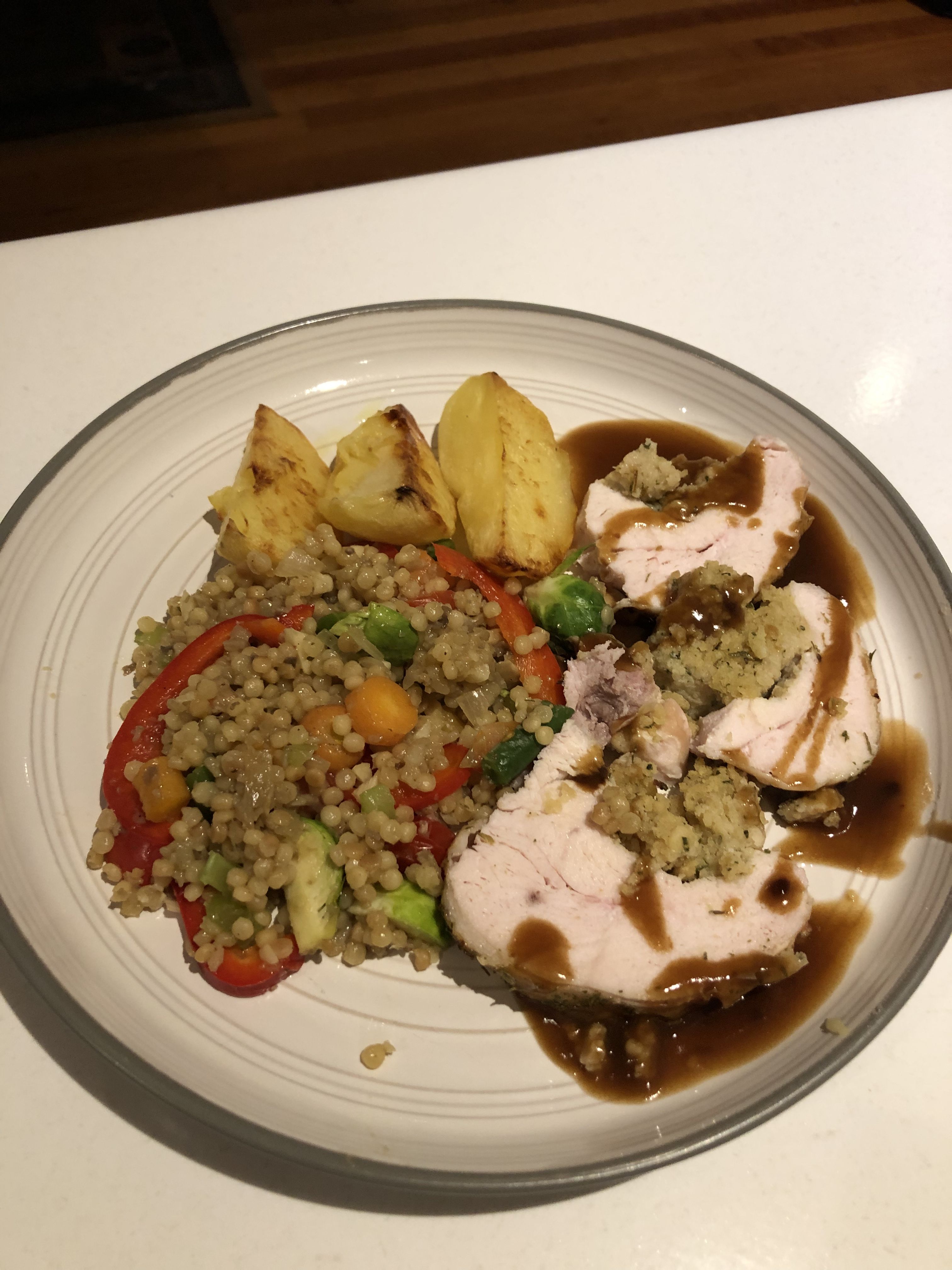 Roast chicken with pearl cous cous | bunch