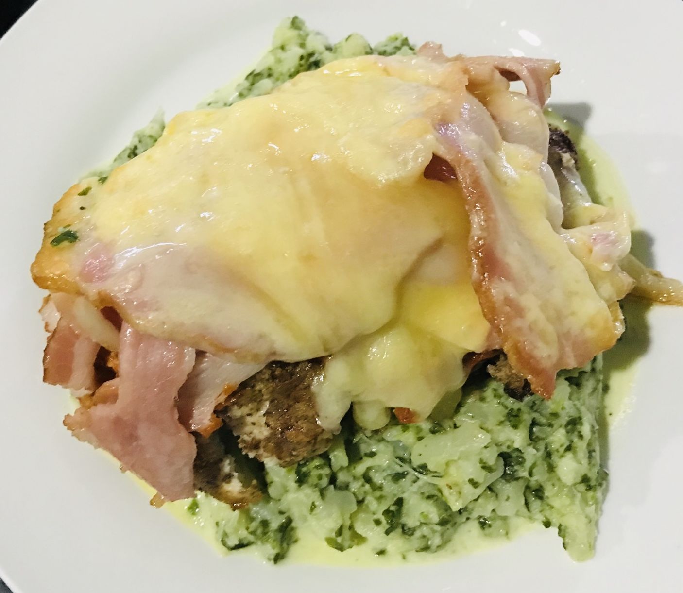 Chicken parmi with cauli/spinach mash | bunch